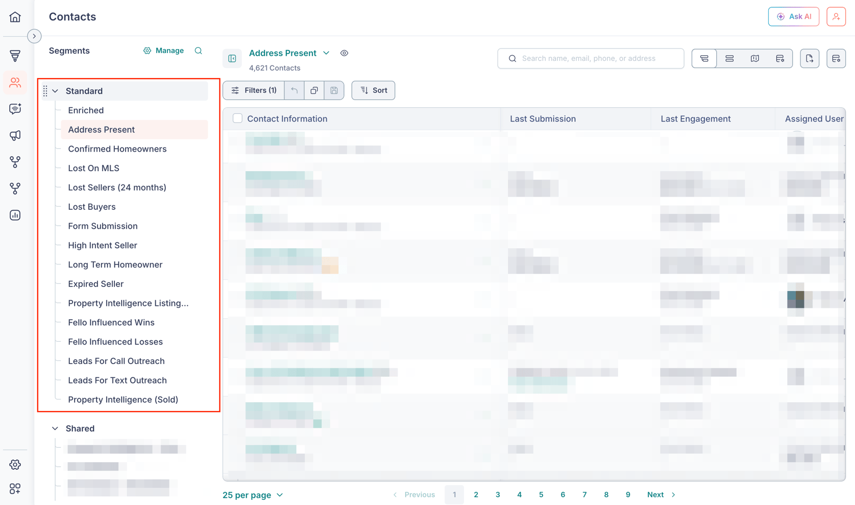 Understanding the Standard (Default) Segments in Fello